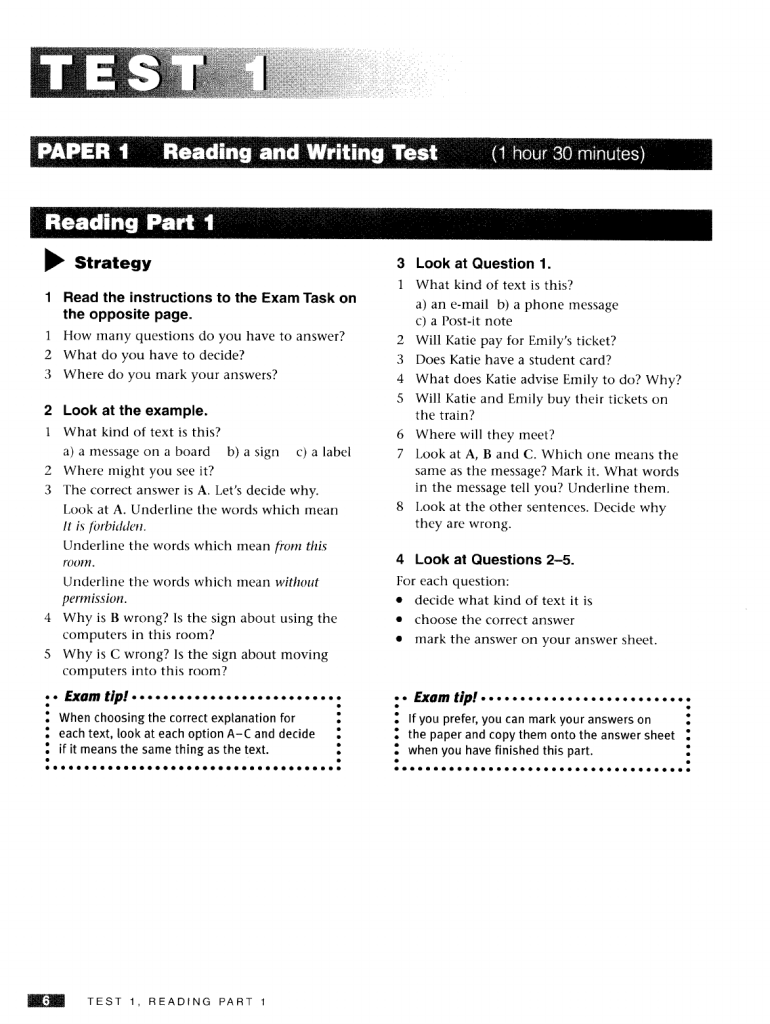 Review PET Practice Test Plus 1 (PDF + Audio) - Hà English